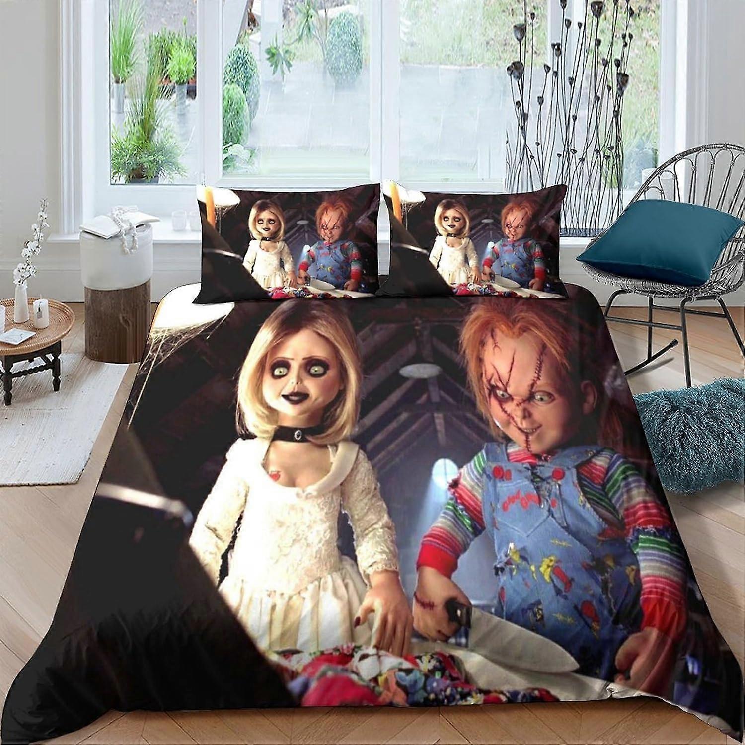 3 Piece Bedding Set Chucky Doll Duvet Cover with 2 Pillowcases 3D ...
