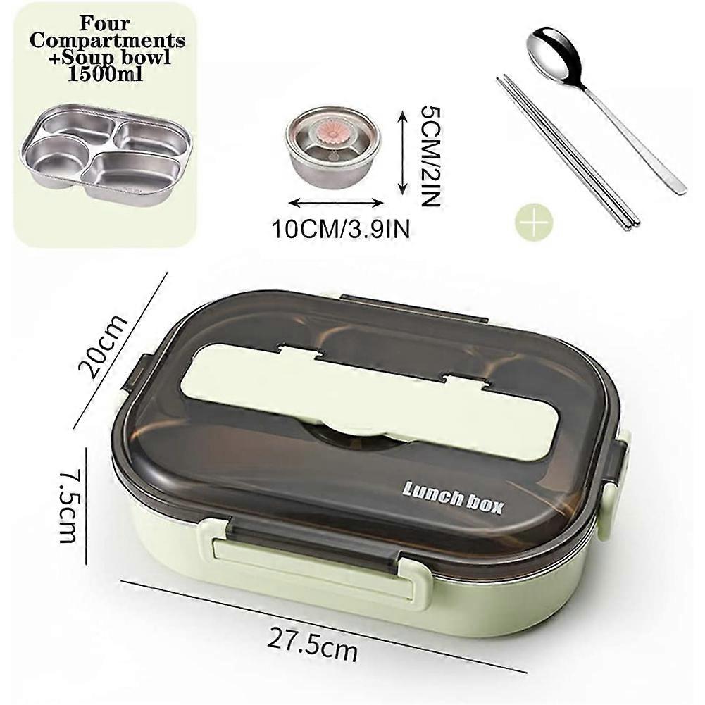 1.5L Bento Boxes for Student, Thermal Insulation Bento Lunch Box Set ...