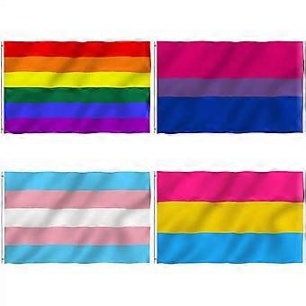 Rainbow Flag LGBT Pride Lesbian Gay Bisexual Transgender Pansexual 90x150cm Homosexual LGBTQ ...
