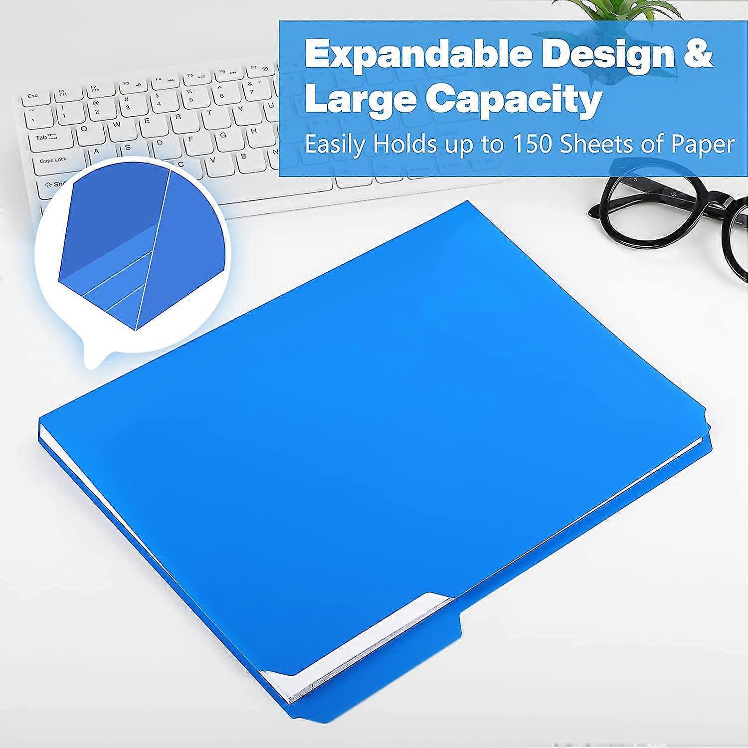 9 Pack Plastic File Folders Colored Folders - 9 Assorted Colors Letter ...