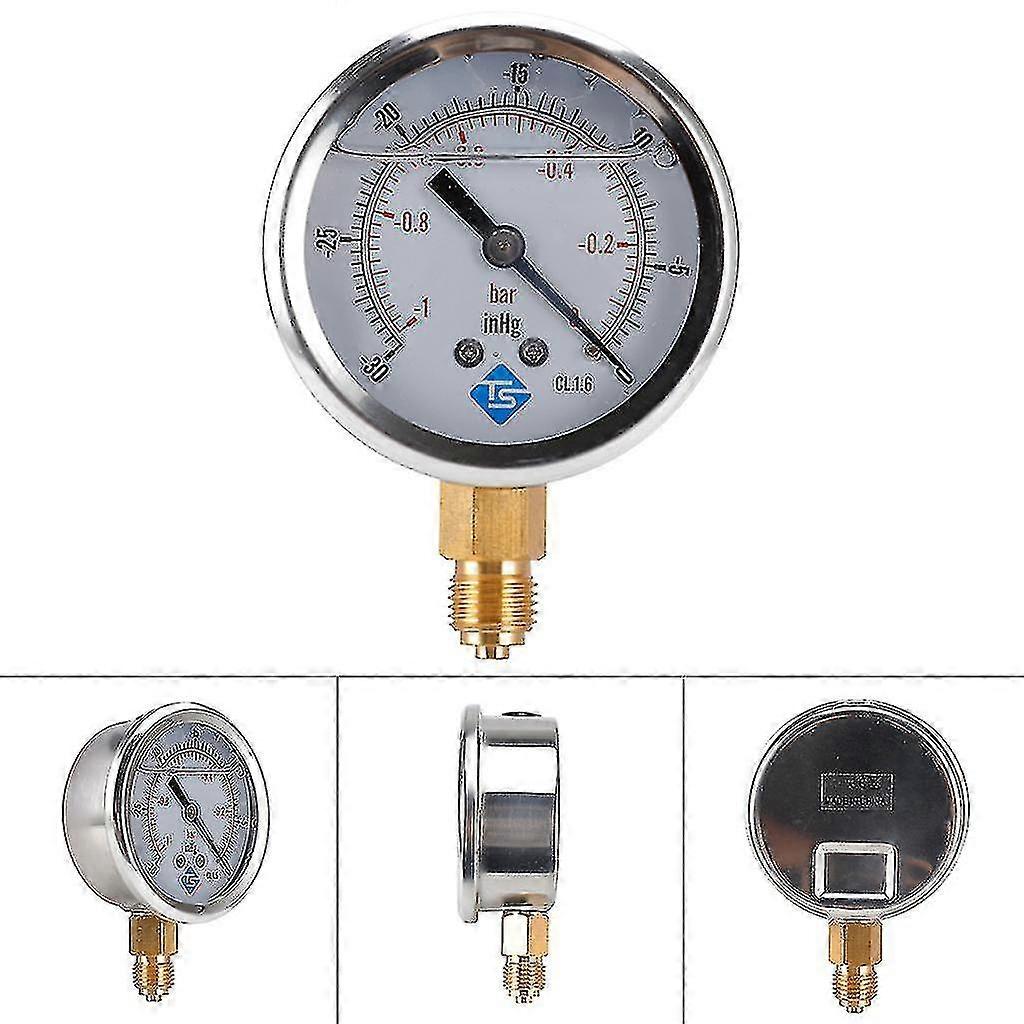 Vacuum Pressure Gauge 1/4 Bspt Vacuum Gauge Bottom Connect For Water ...