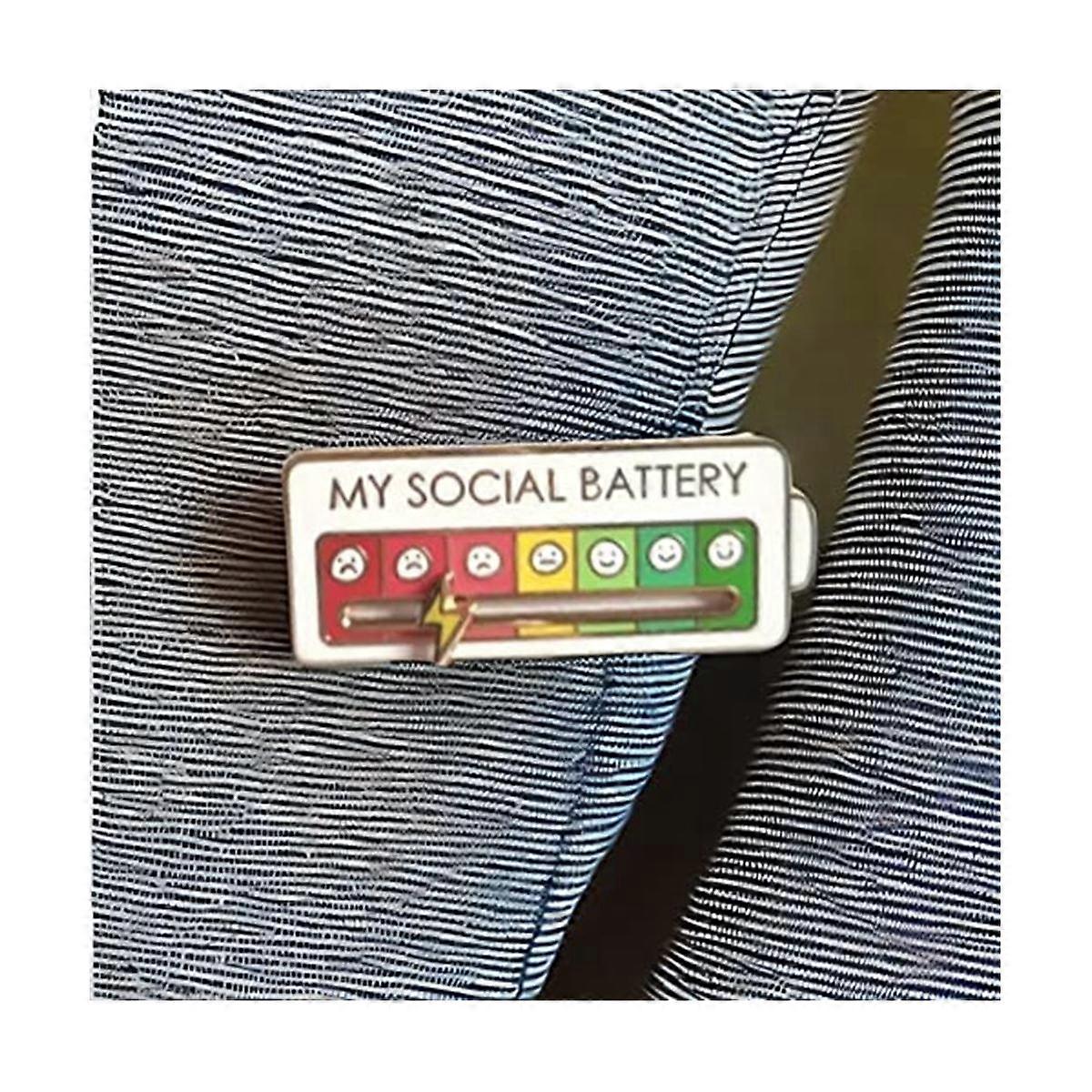 Social Battery Pin - Enamel Mood Pin Funny Enamel Emotional Pin 7 Day A ...