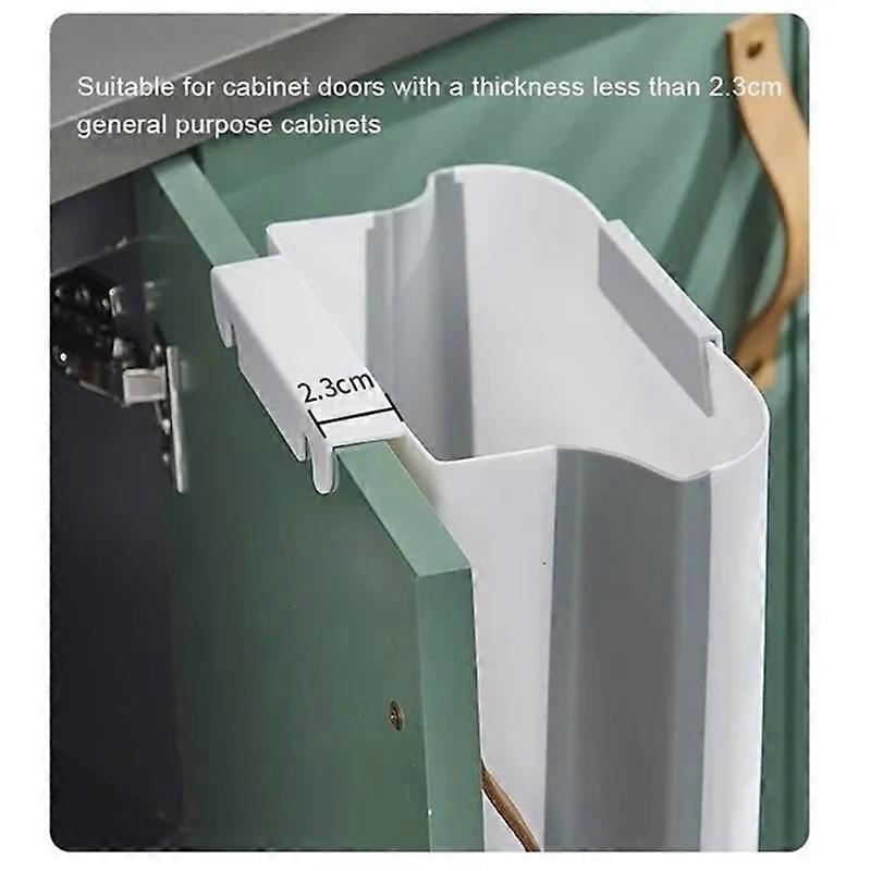 Folding Trash Can with Scraper Storage Box for Kitchen Wastebasket ...