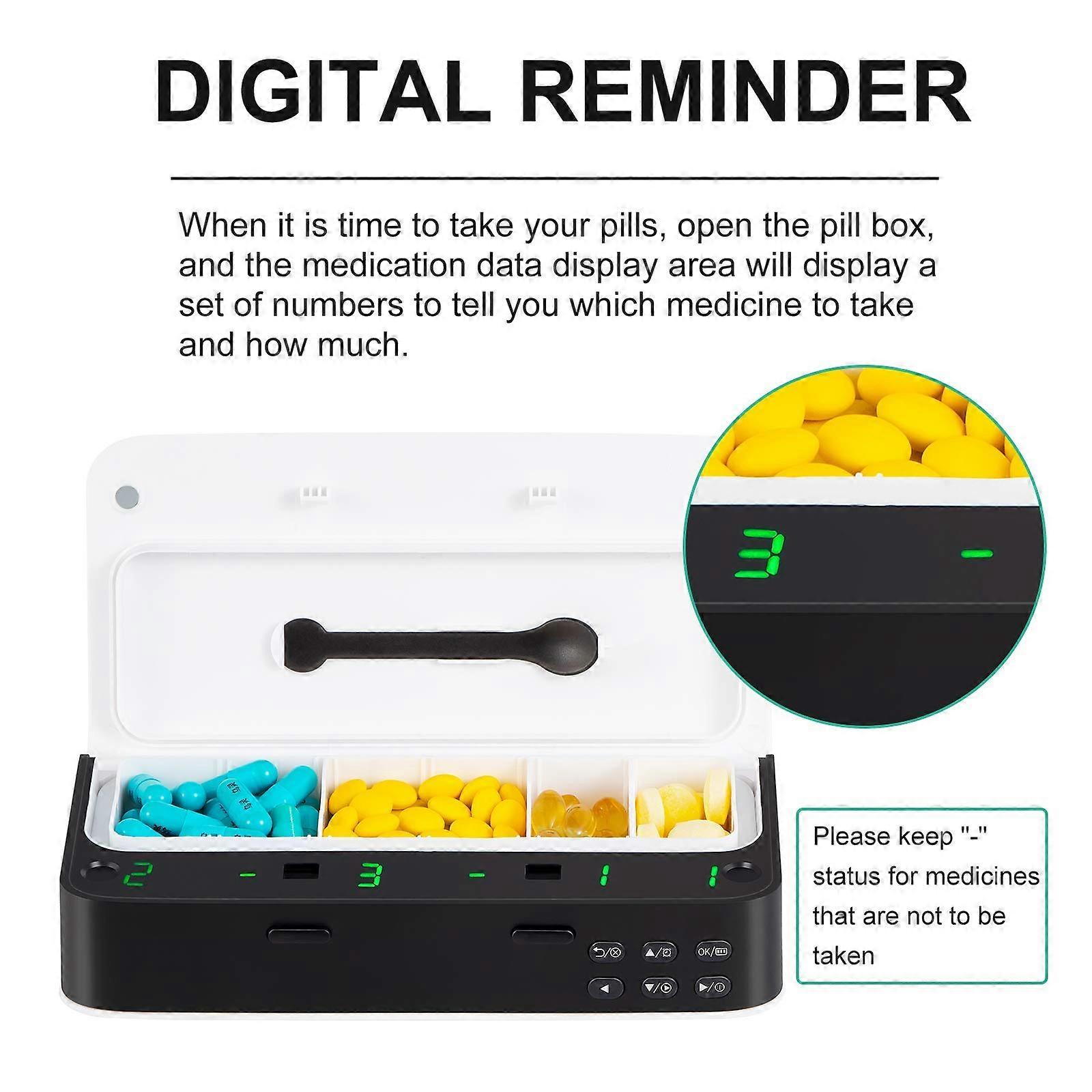 Smart Pill Dispenser Medicine Pill Box Organizer For 7 Days Storage ...