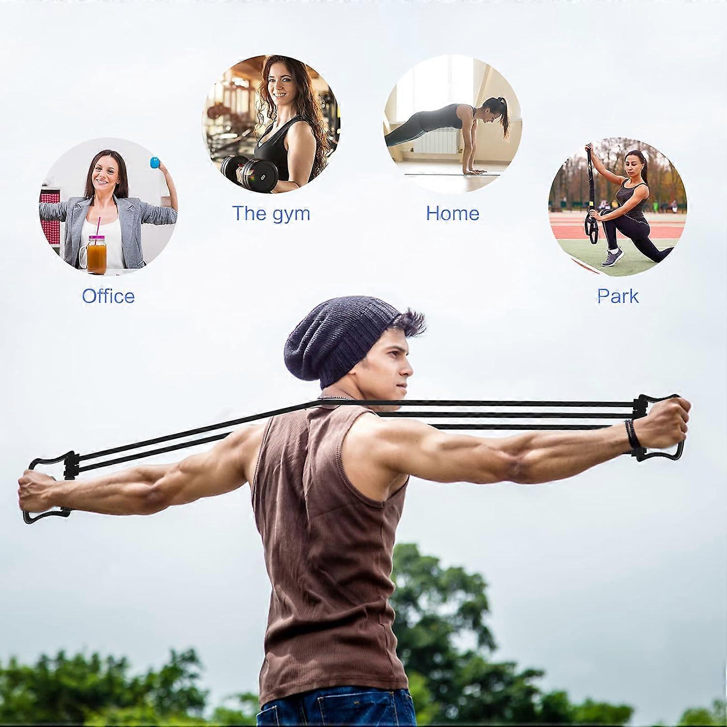 Chest Expander Puller, 5 Tubes Chest Expander Muscle Pull Exerciser ...