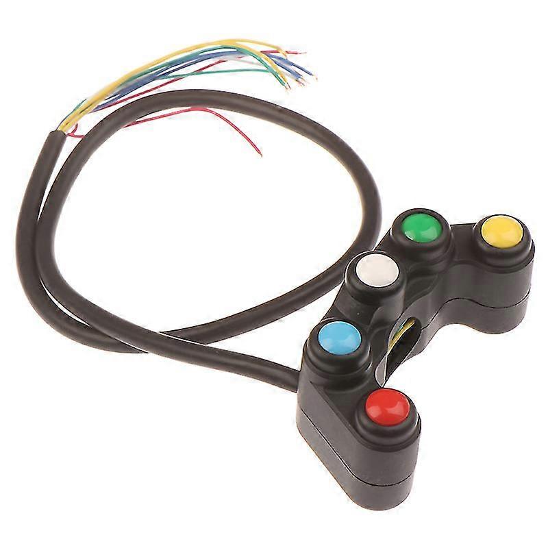 Universal 5 Button Array Motorcycle Switches Race Bikes 22mm Handlebar ...