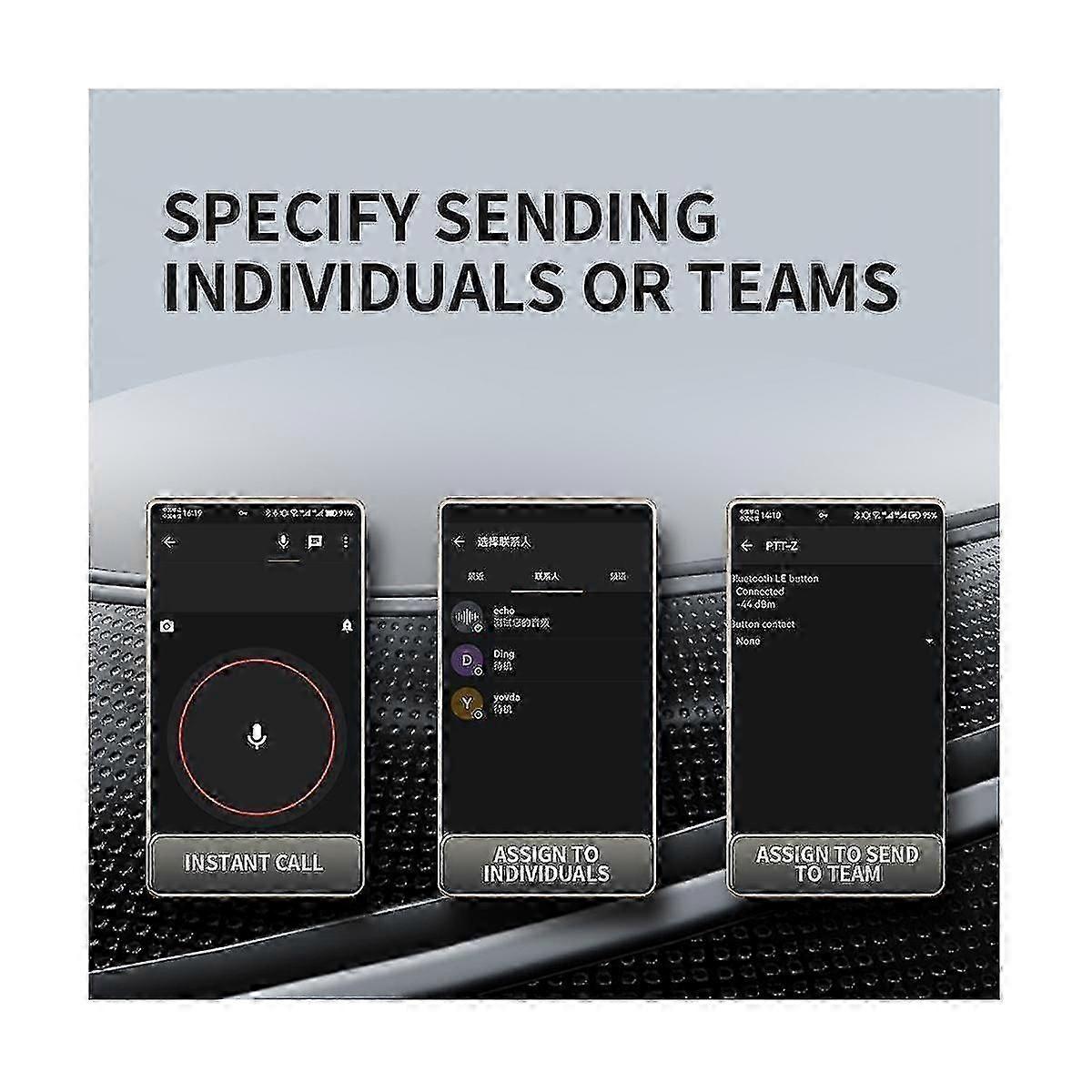 Wireless Bluetooth Ptt Walkie Talkie Control Button With Adjustable ...