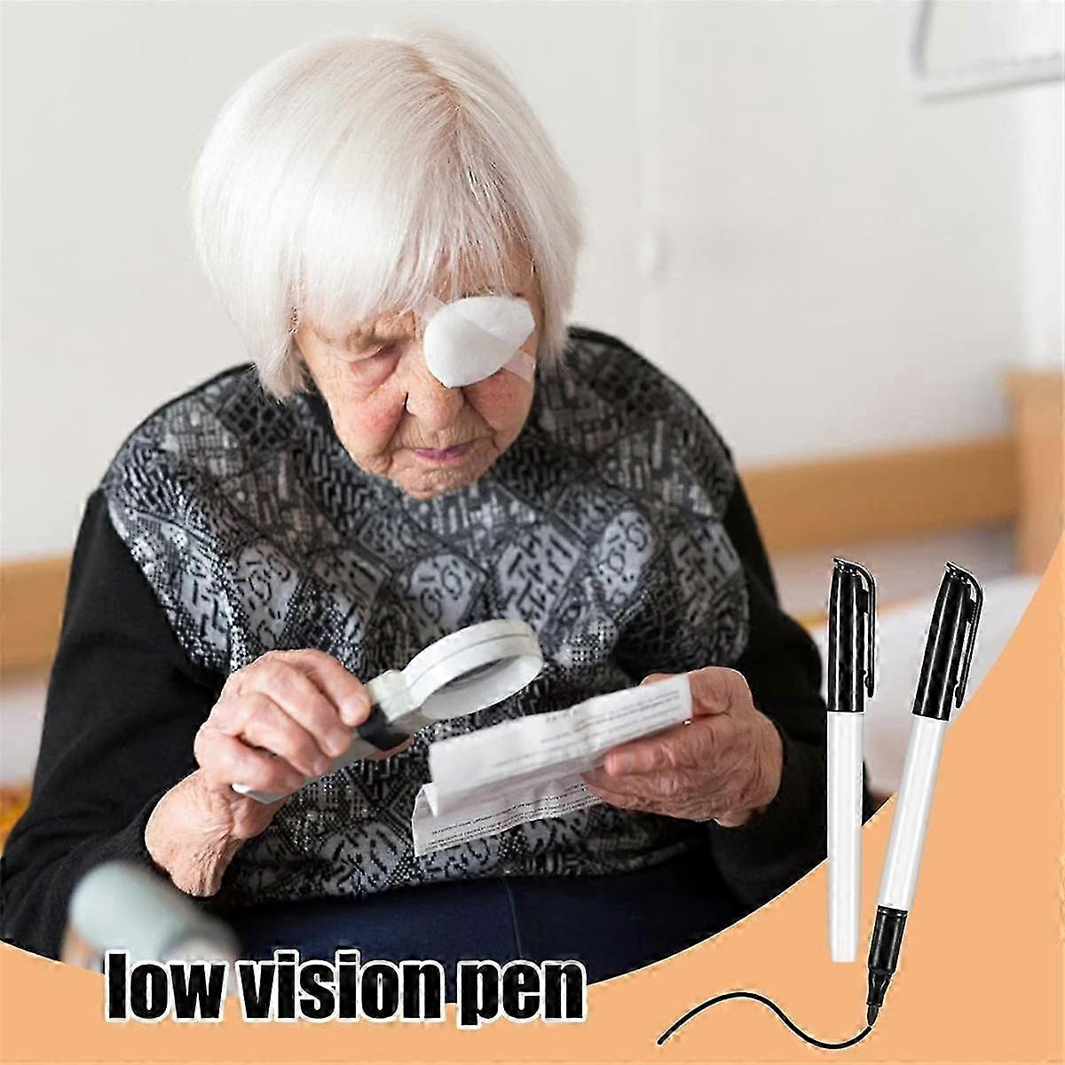 Low Vision Pens for Visually Impaired, 24 Pack Bold Felt Tip Pens with ...