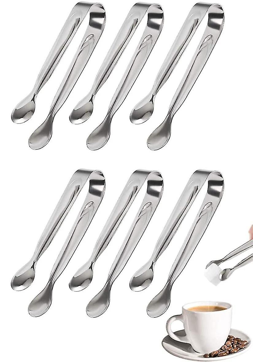 Stainless Steel Sugar Tongs Set, 6 Pieces Sugar Tongs, Candy Salad Ice ...