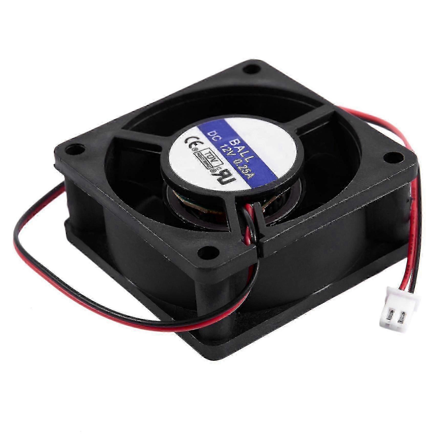 2-Pack 60mm x25mm DC 12V 0.25A 2-Pin Cooling Fan for PC Case CPU Cooler ...