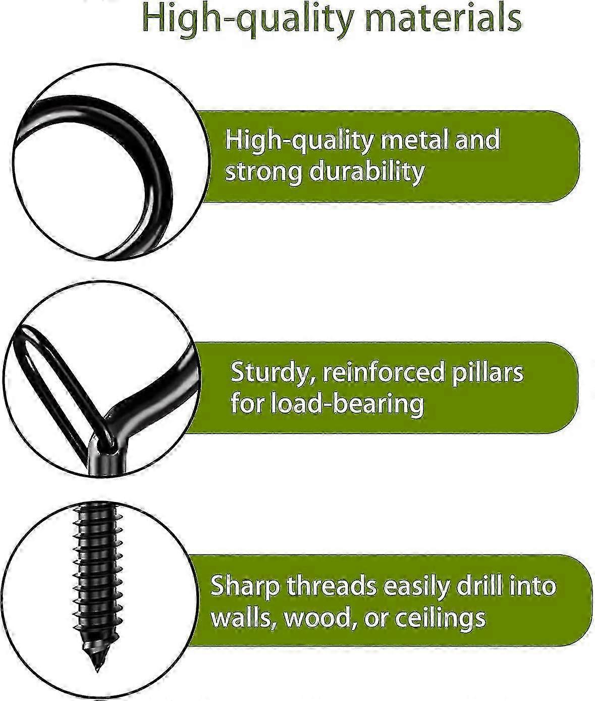 Outdoor Screw Hooks, Wall-mounted Ceiling Hooks, Safety Buckle Design ...