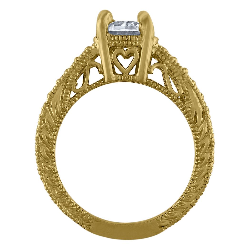 10k Yellow Gold Womens Cubic Zirconia CZ Engagement Ring Size 7 ...