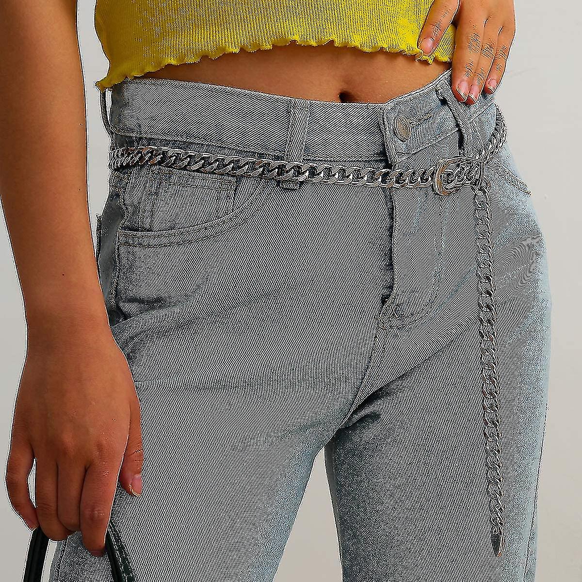 Chain Belts For Women Wasit Chain Belt Chain Chunky Belt Chain Silver ...