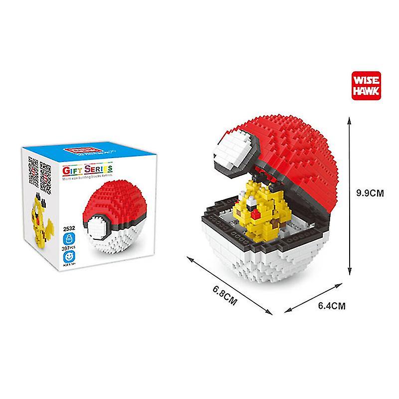 Pokemon Building Blocks Poke Ball Pikachu Bricks Anime Mini Action ...