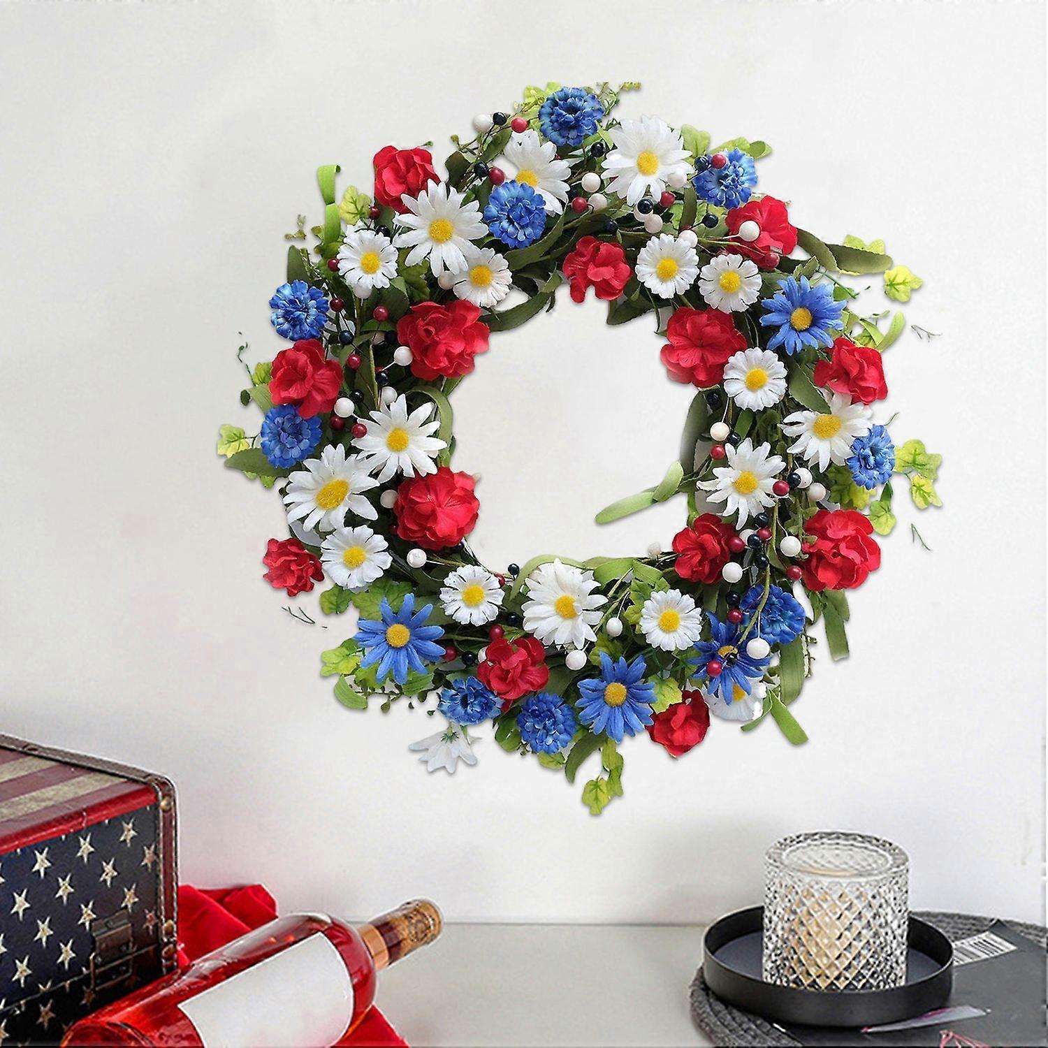Artificial Wreath Memorial Day Independence Day Veterans Day Front Door ...