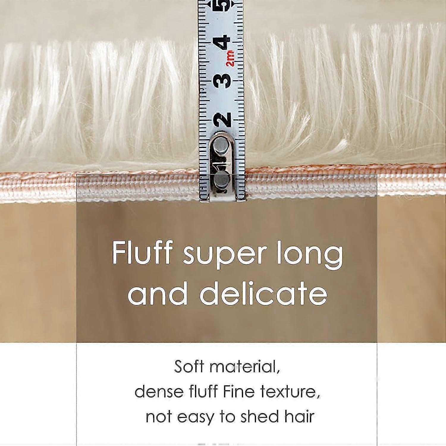 MIEMIE 5.3x5.3 Soft White Round Area Rug for Bedroom Modern Fluffy ...