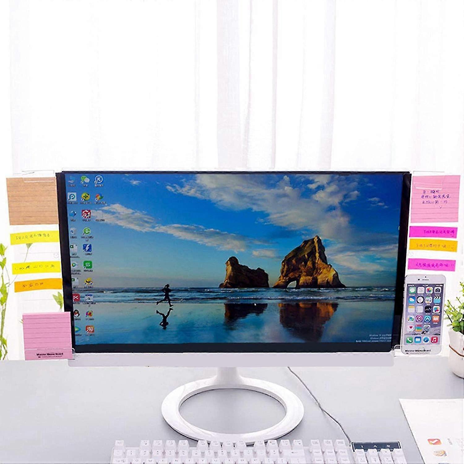 2pcs Monitor Memo Board, Sticky Note Holder, Computer Monitor Message ...