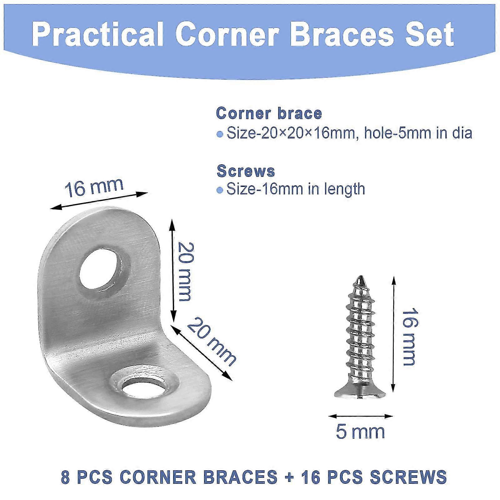 Small Brackets, 8pcs L Brackets, Small L Shaped Brackets, 20mm Right ...
