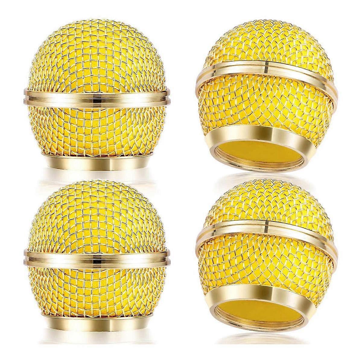 4PCS Mic Grille Replacement, Mesh Microphone Grill Head for SM58 ...