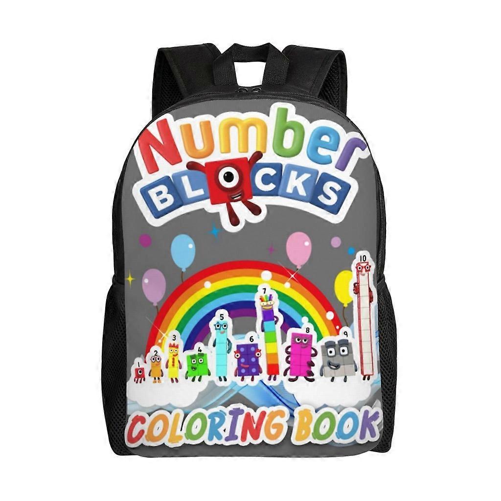Numberblocks Coloring Book Backpack Teenager School Bag Canvas Notebook ...