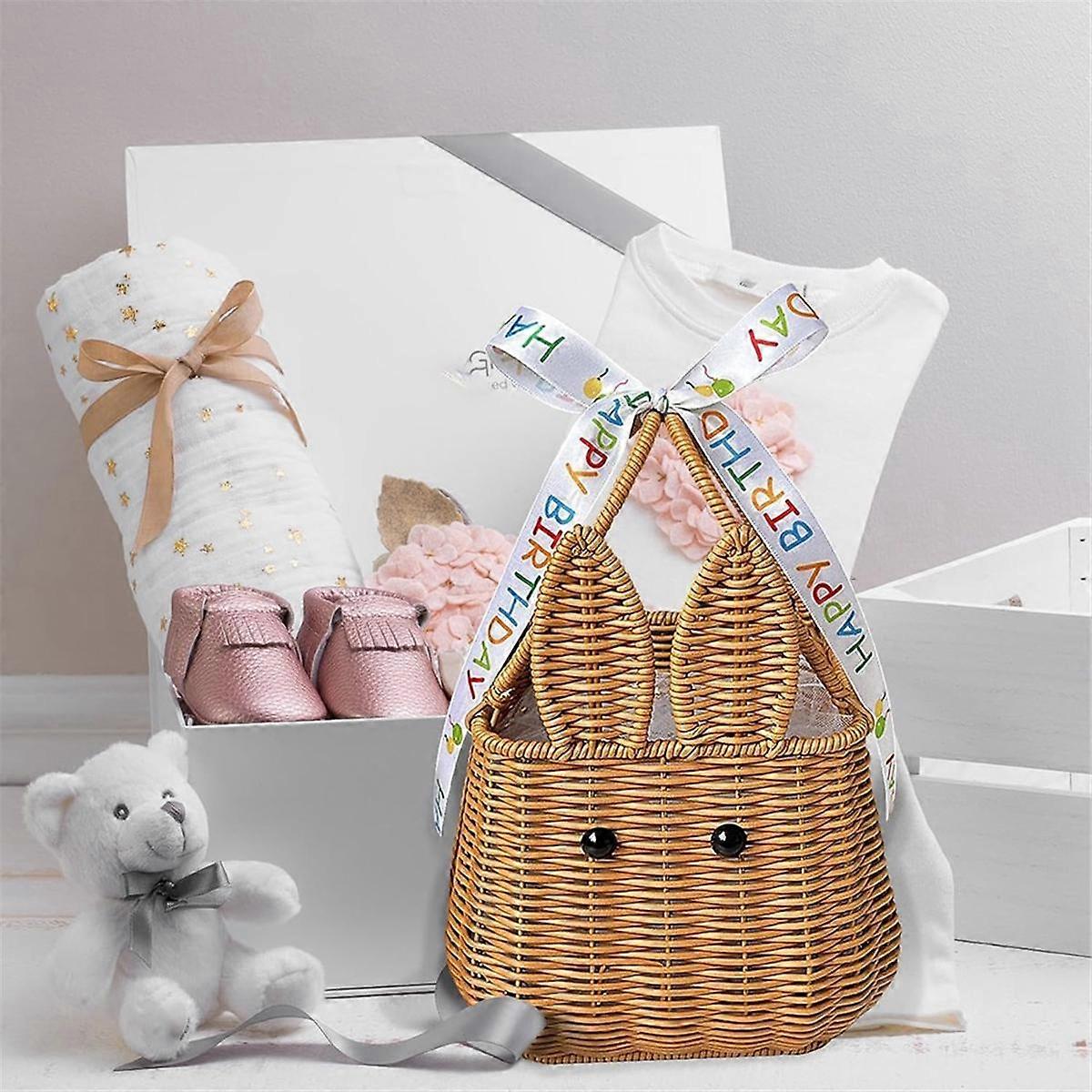Rabbit Easter Egg Handwoven Gift Basket Picnic Basket Fruit Storage ...