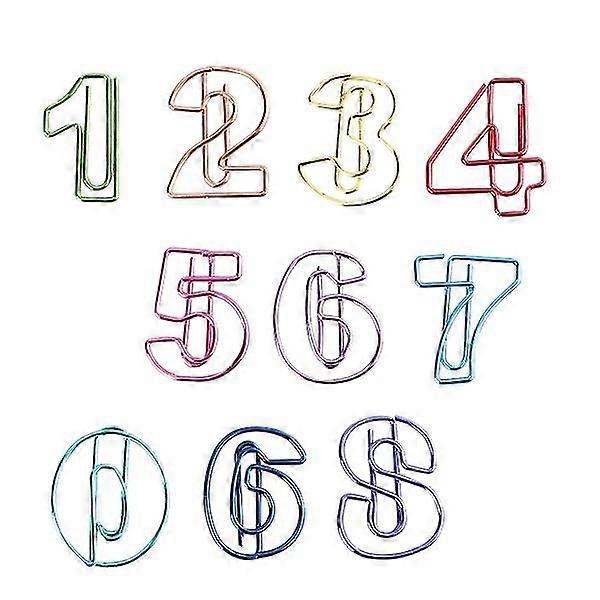 10pcs Digital Paper Clips Simple Binder Clip Note Paper Pin Creative ...