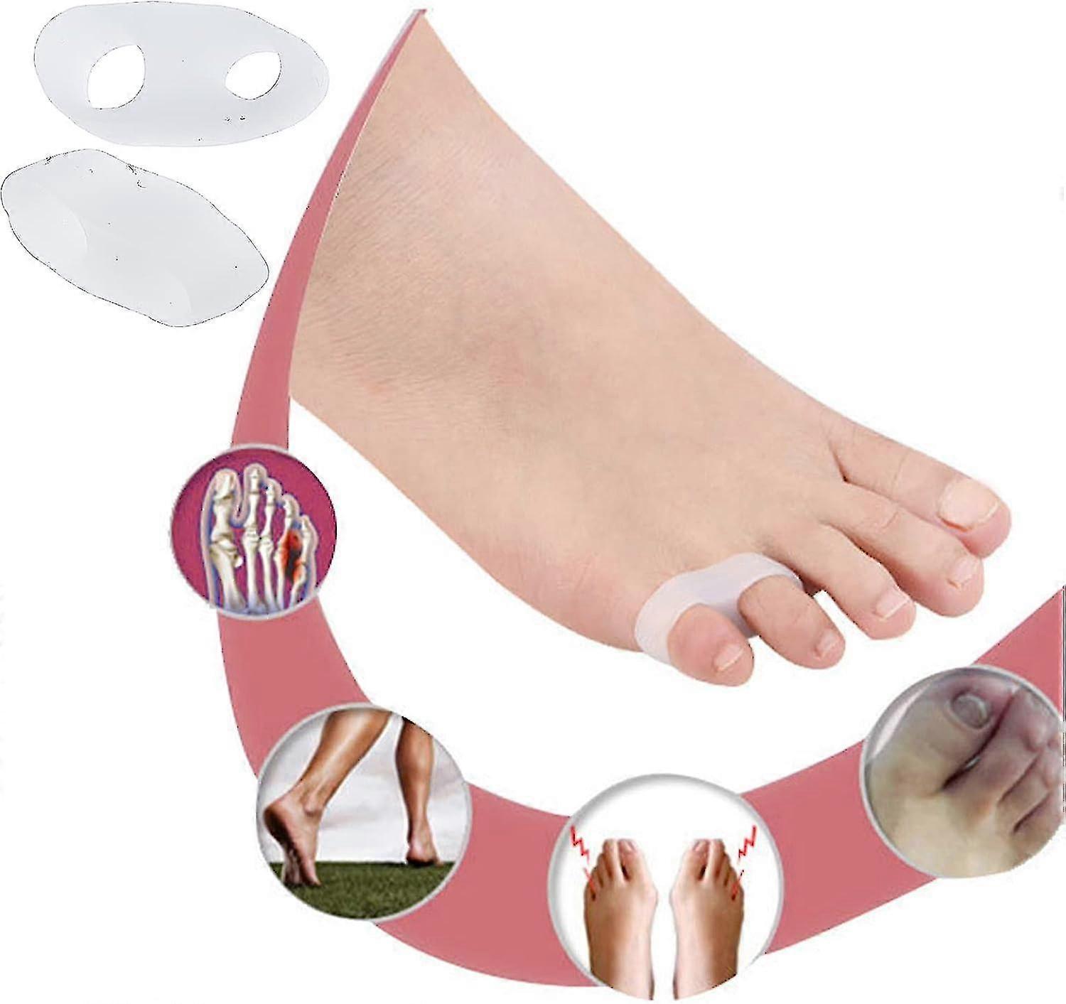 6 Pairs Soft Gel Toe Separators With Two Holes, Silicone Pinky Toe ...
