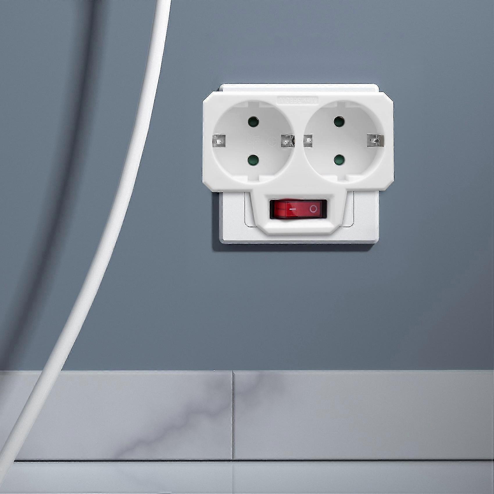 Socket Adapter, Double Plug for Socket, Double Socket with Switch 3800W ...