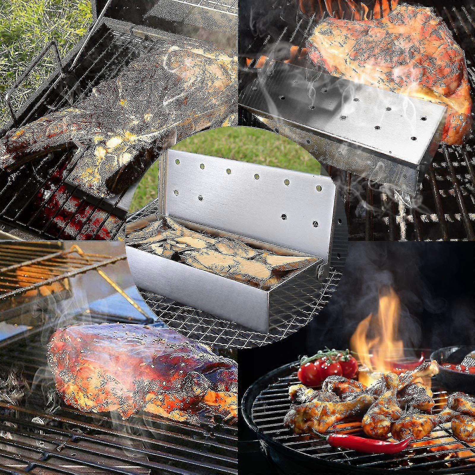 Smoker Box Meat Smokers Box, Stainless Steel Stainless Wood Chip Smoker ...