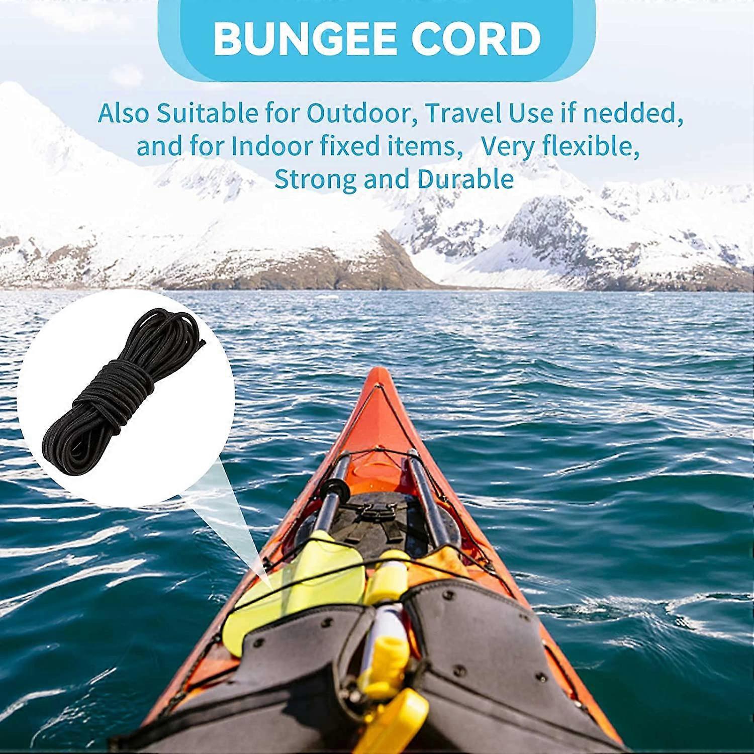 Kayak Deck Rigging Kit 8 Feet Bungee Cord with Bungee Cord Ends Hooks ...