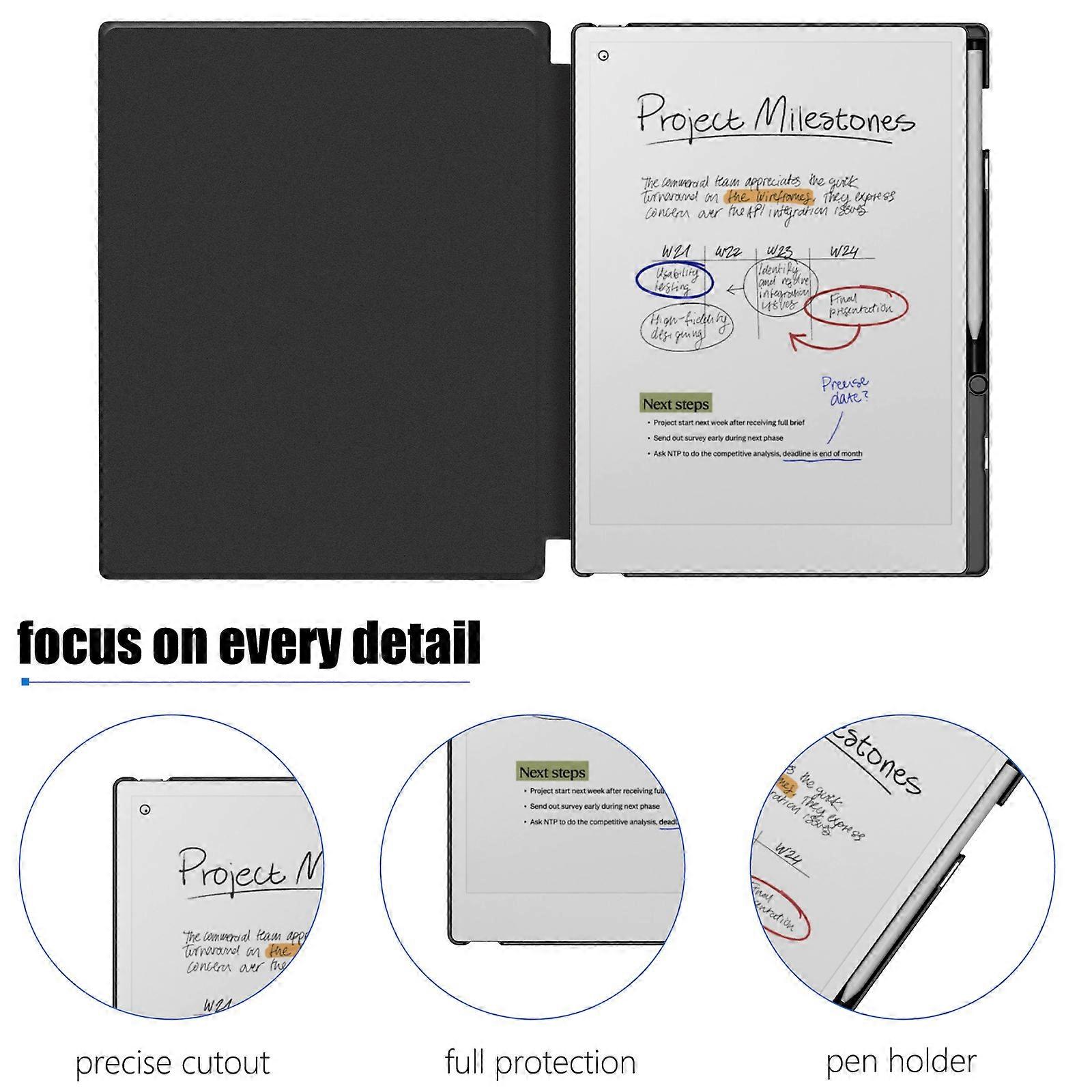 For Remarkable Paper Pro Case Book Style PC+PU Leather Tablet Cover ...