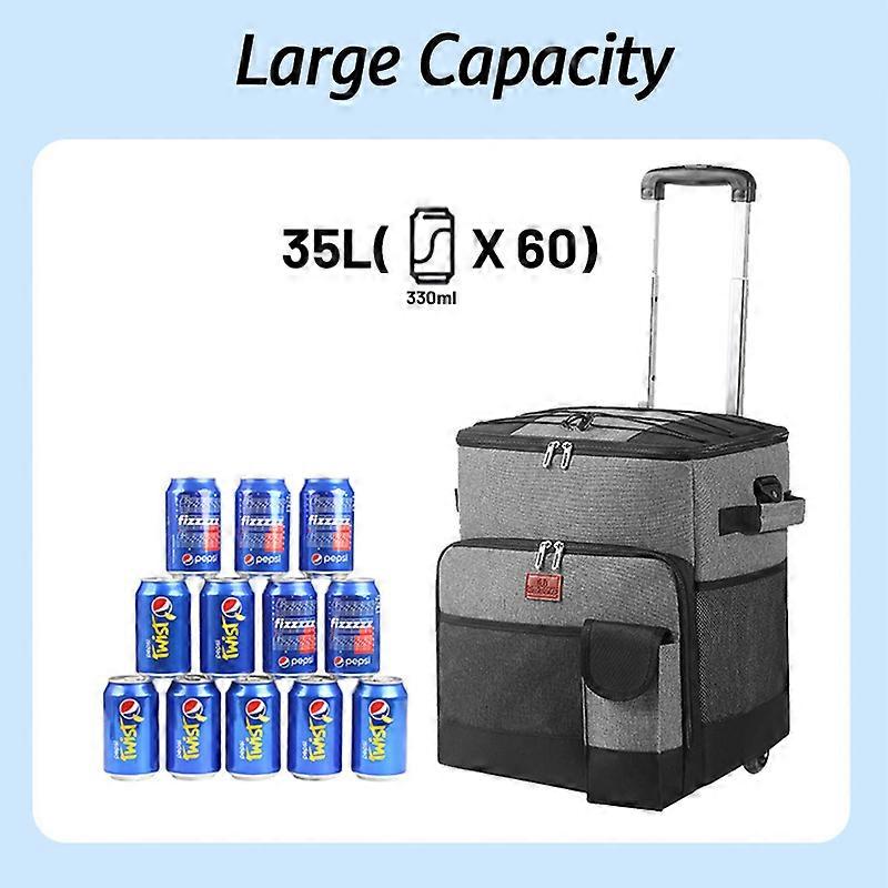 Portable Camping Cooler Insulated with Wheels Large Capacity Leakproof ...