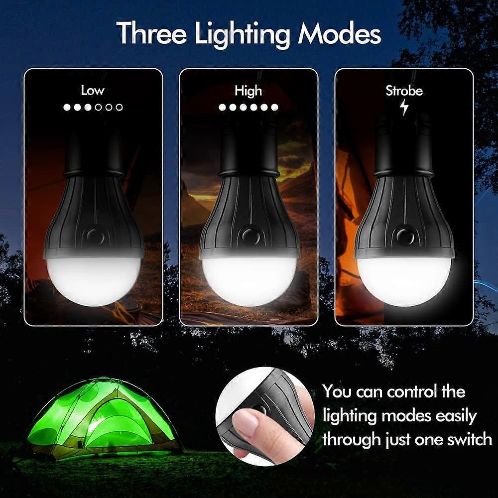 Tent Light Portable LED Tent Light 4 Pack Clip Hook Hurricane Black ...