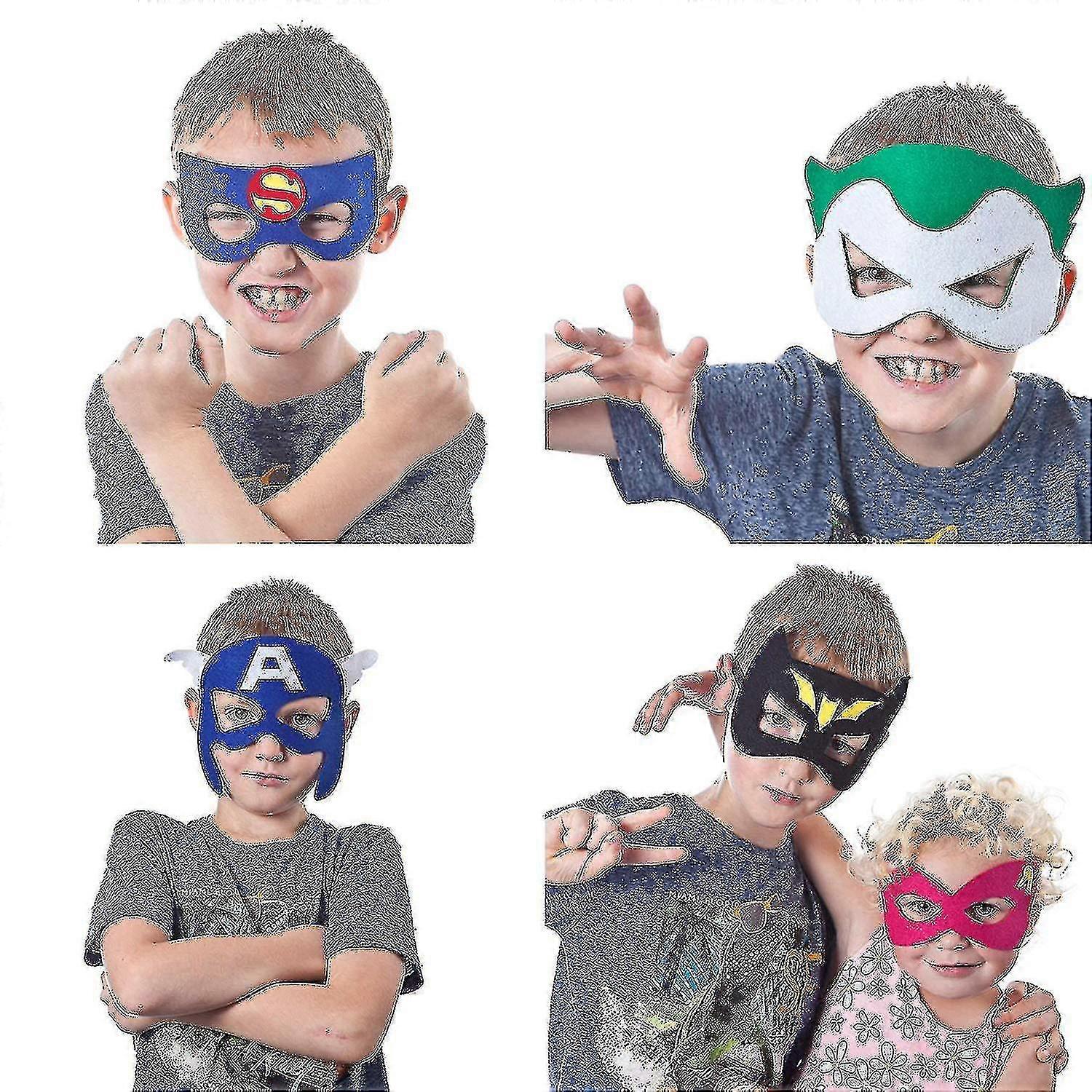 Superhero Masks For Kid (32 Packs) Felt And Elastic - Superheroes ...