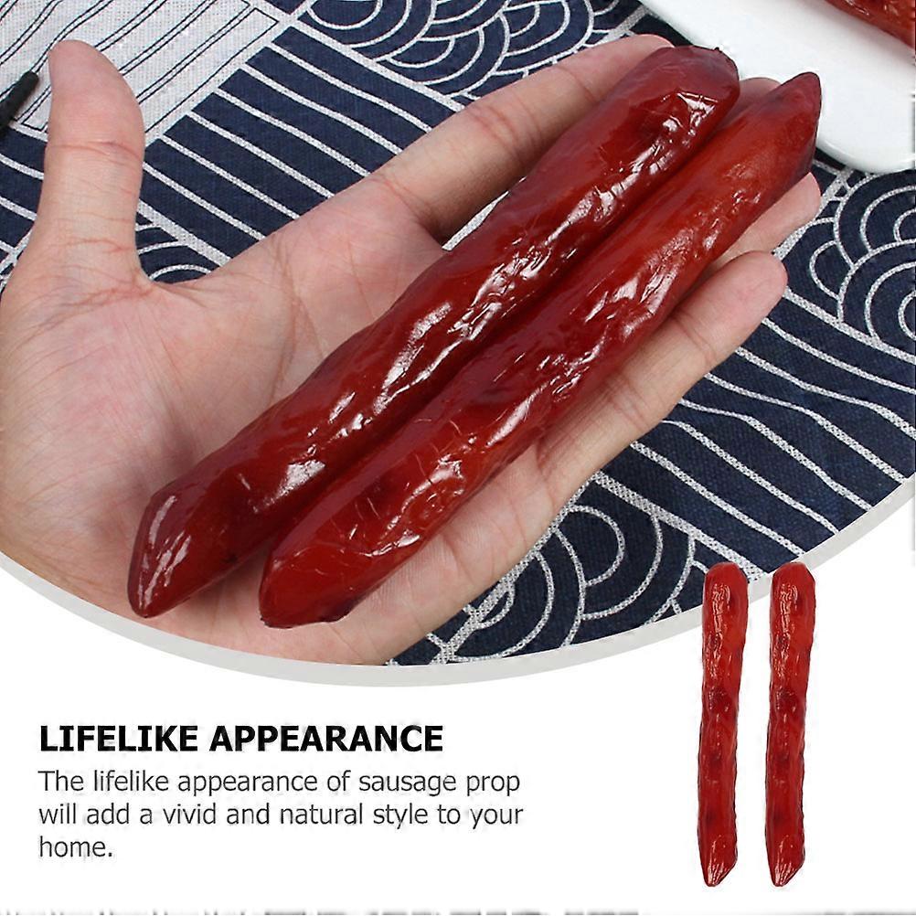2Pcs Artificial Food Lifelike Realistic Sausage Food Model Kitchen Food ...
