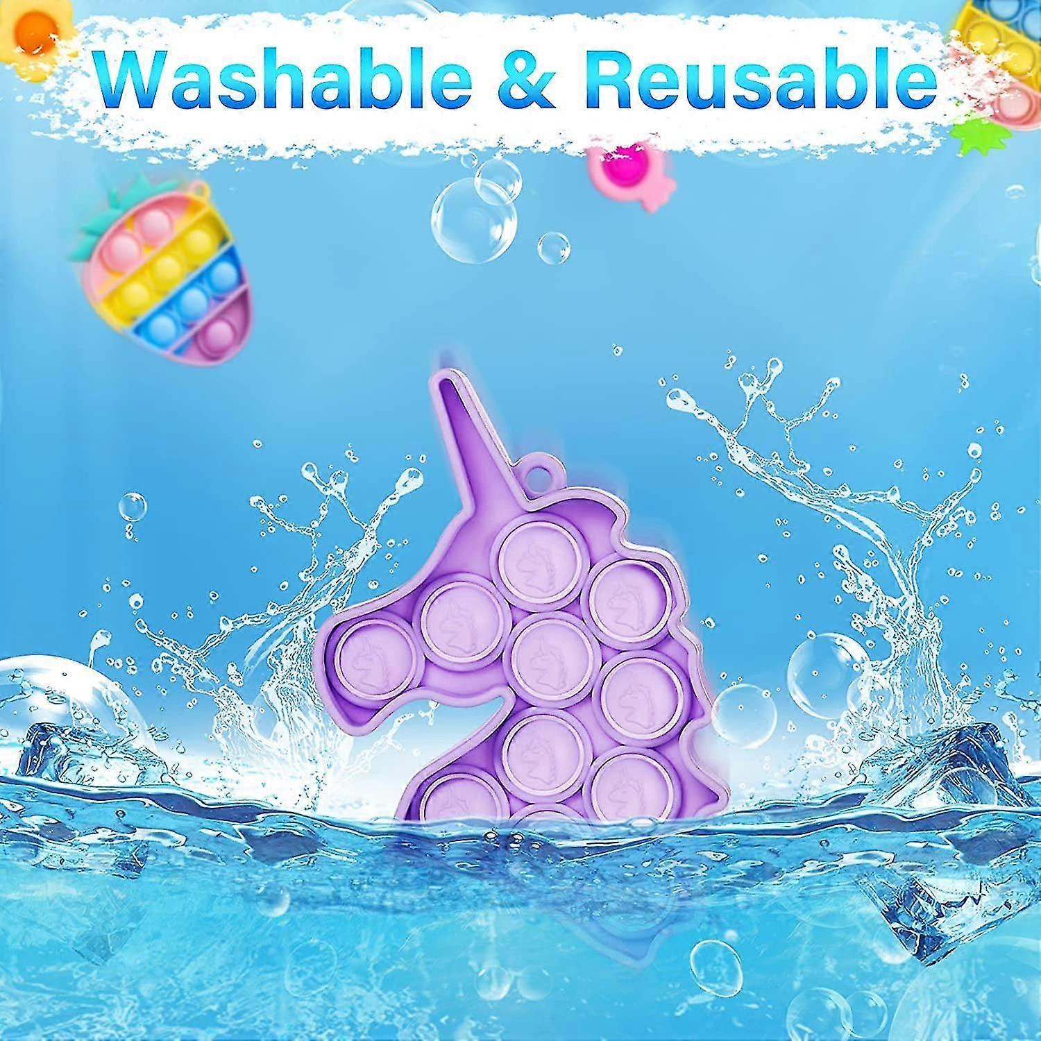 4 Packs Mini Pop It Keychain Fidget Toy Pack, Push Pop Bubble Simple ...