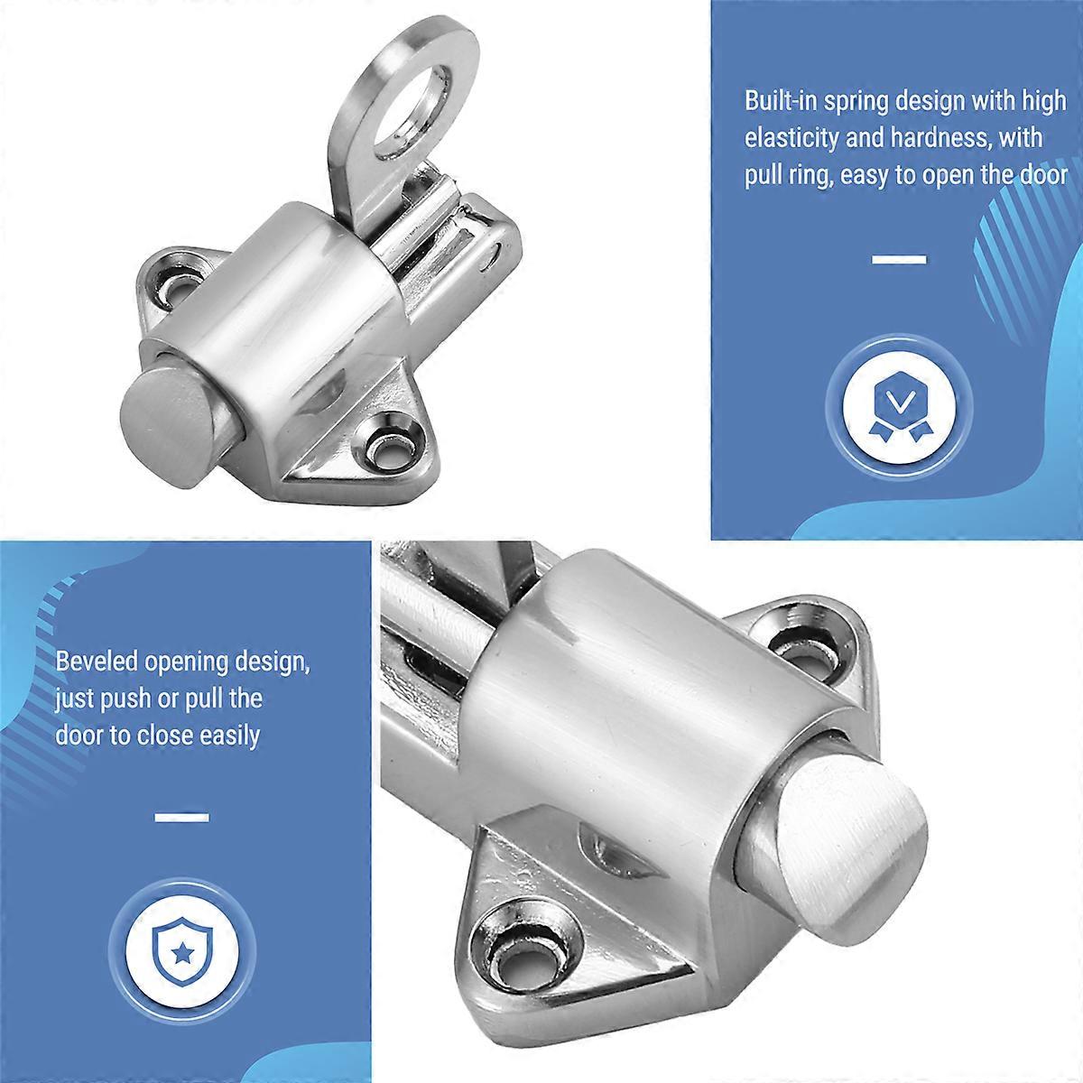 Home Security Spring Slide Bolt Window Door Automatic Latch Lock Self ...