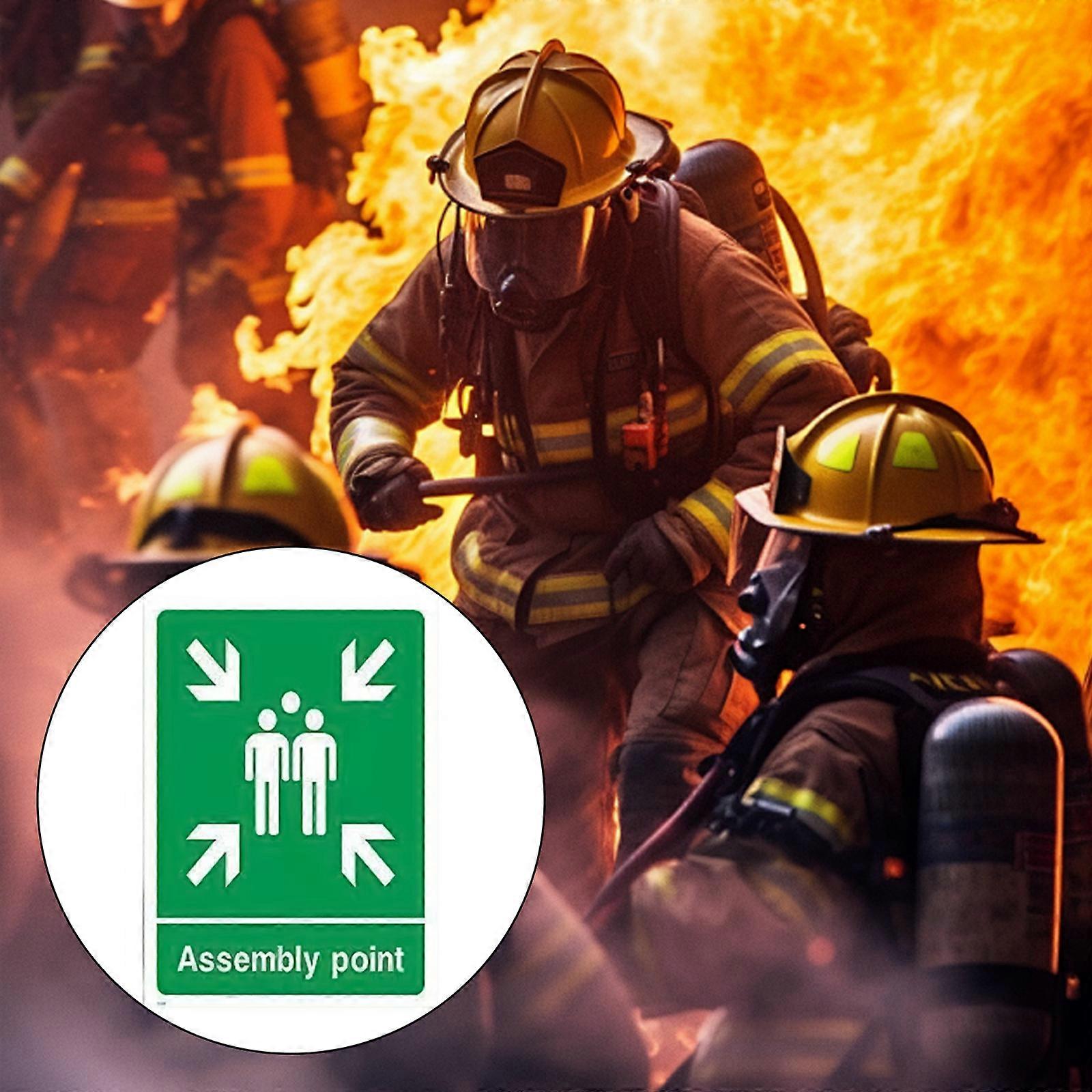 Assembly Muster Point Sign for Emergency Exit Assembly Outdoors Fire ...