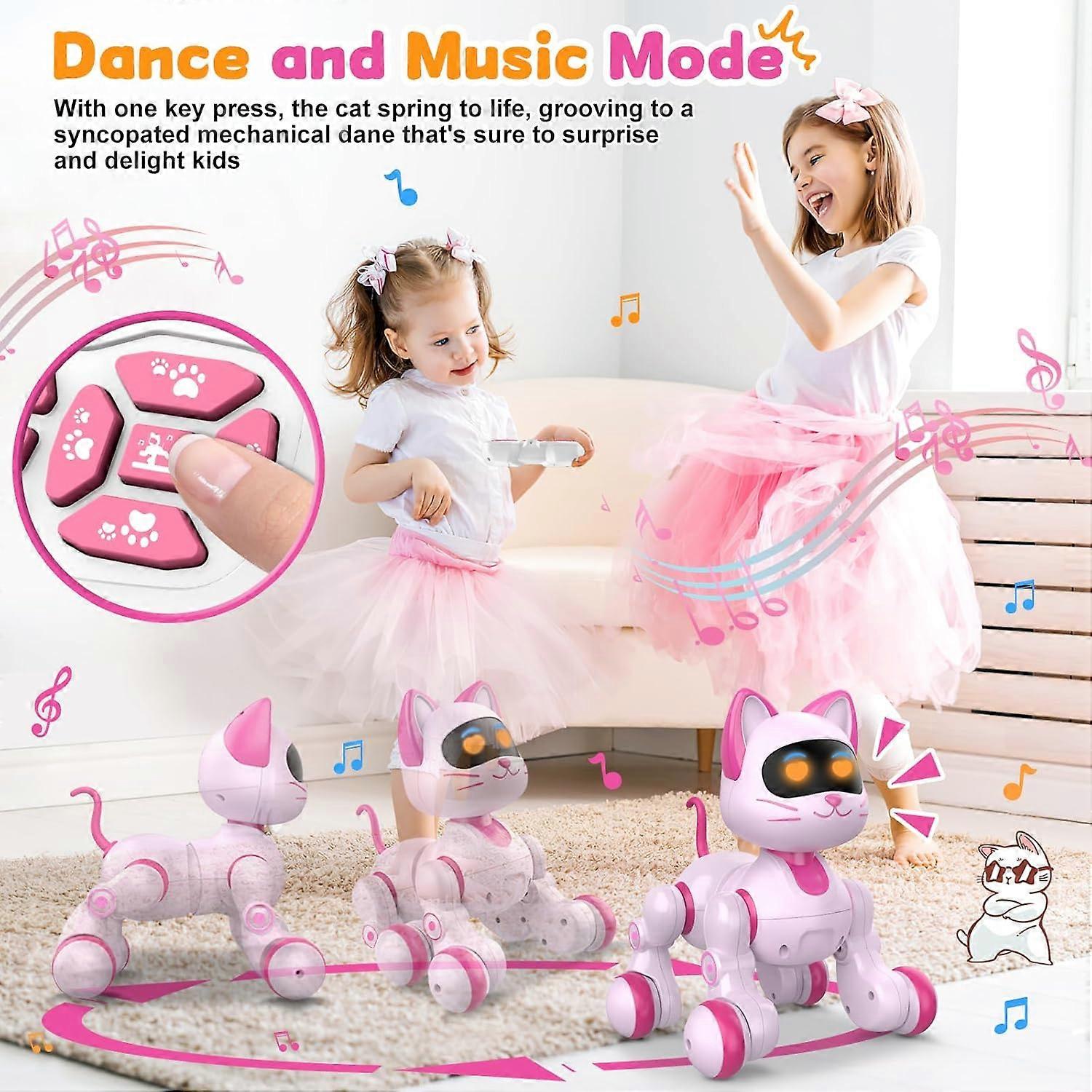 Robot Cat Interactive Toys - Electronic Pink Kitty Pet with Robotic ...