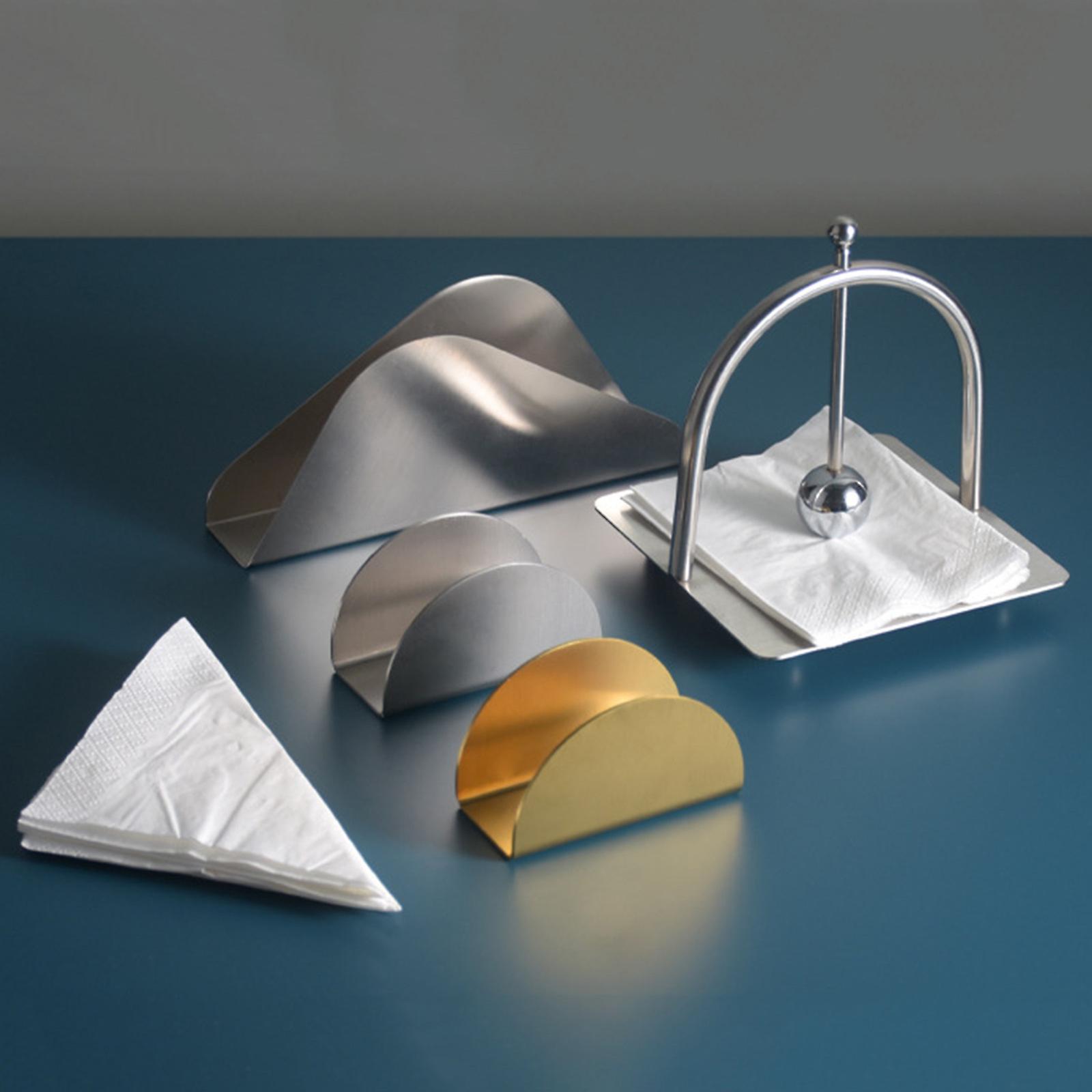 Stainless Steel Tissue Stand Metal Napkin Holder Dispenser Display Rack ...