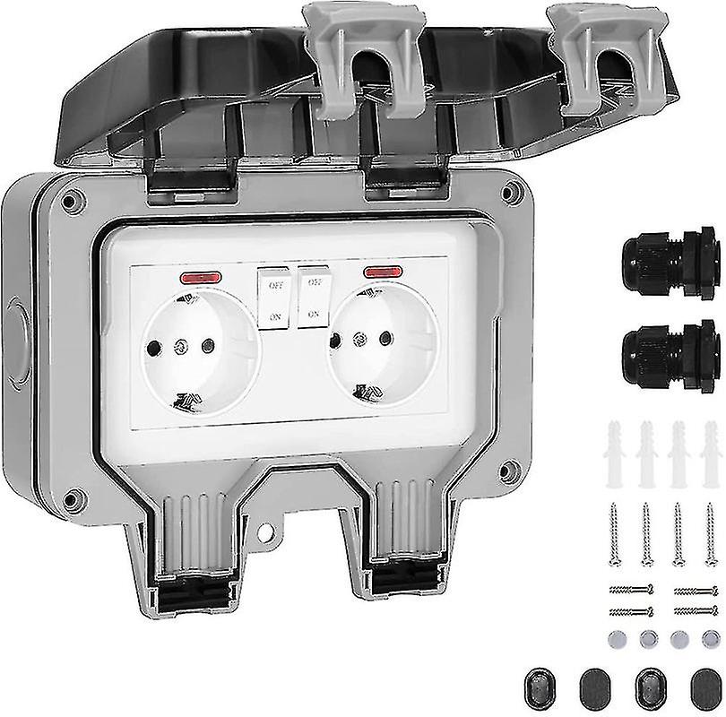 Ip66 Waterproof Outdoor Socket Double Power Socket And Protection ...