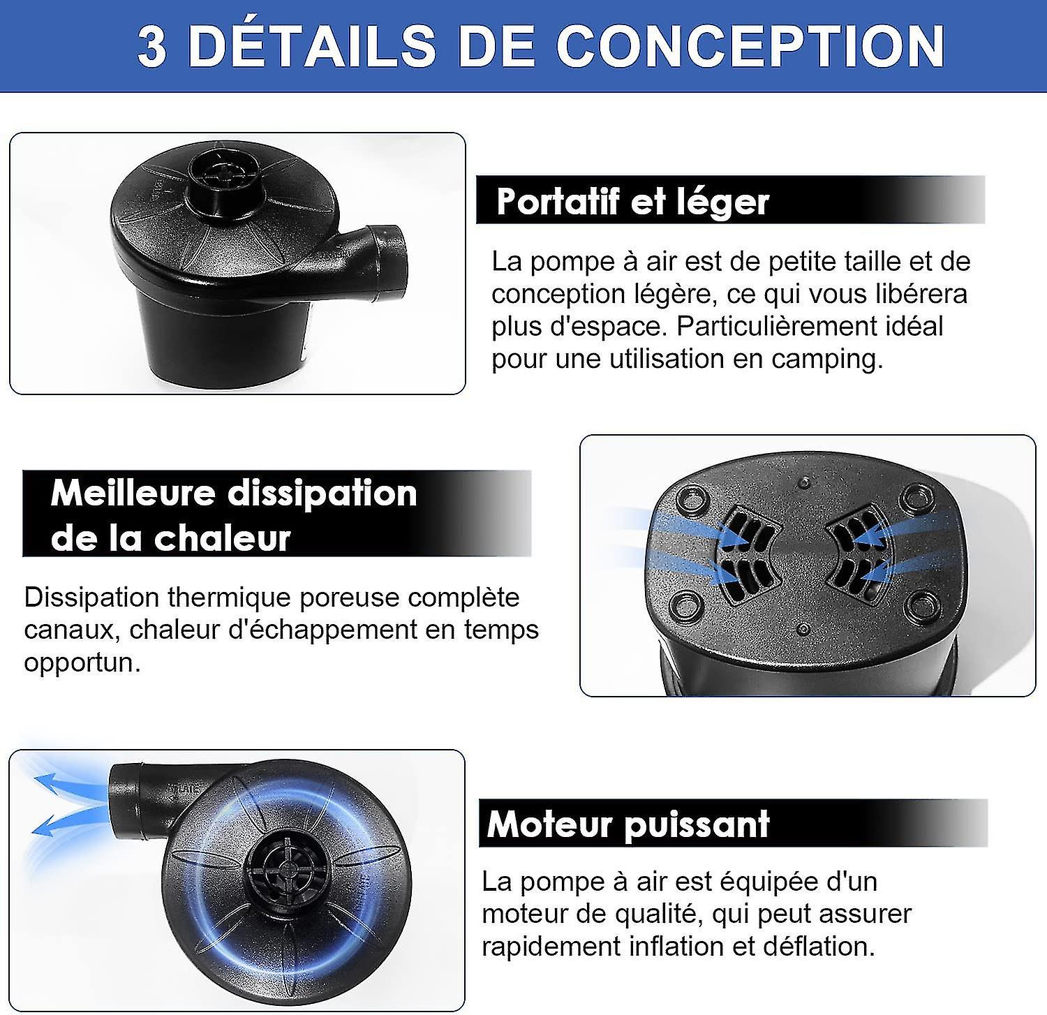 Electric Air Pump Inflator Deflator, Inflator With 3 Nozzles, Paddle ...