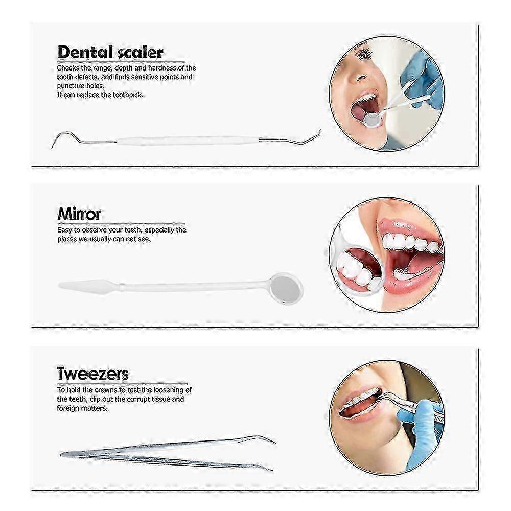 3pcs Stainless Steel Dental Tools Kit Double Head Dental Tool Teeth ...