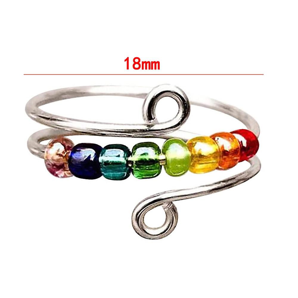Drive Away Your Anxiety Rainbow Beads Fidget Anxiety Fidget Ring Gift ...