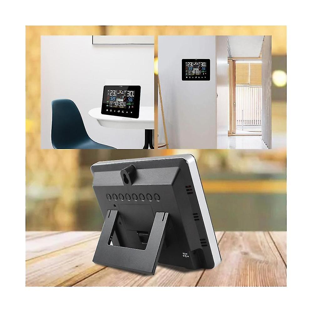 Weather Station With Touch Screen Wall Clock Temperature Humidity Meter ...