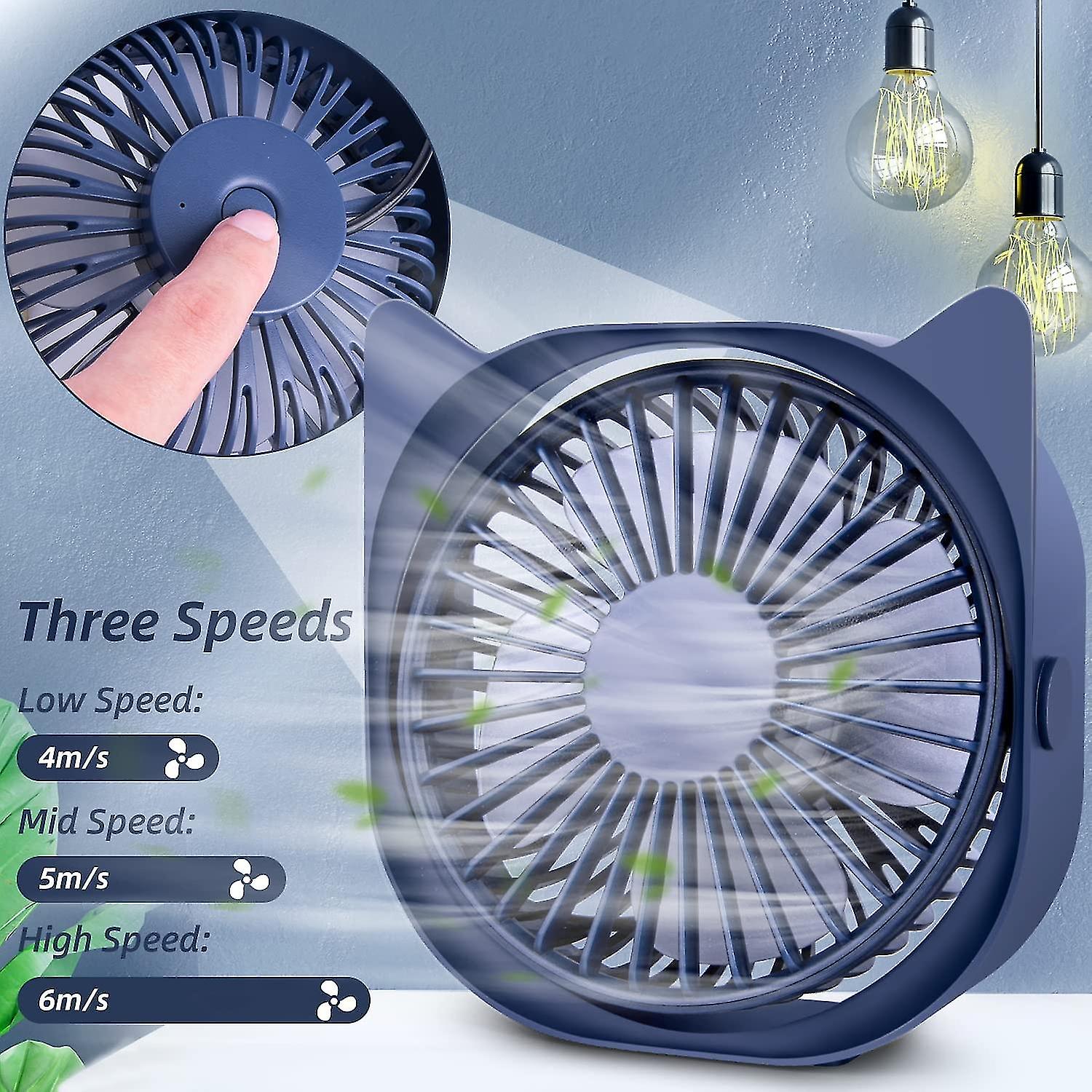 Usb Fan Small Mini Desk Fan Usb Powered Desk Fan, 4 Inch Portable Quiet ...