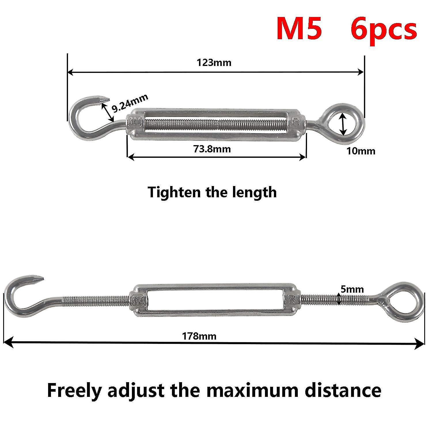 M5 Tensioner Cable Tensioner Hook And Eye 304 Stainless Steel ...