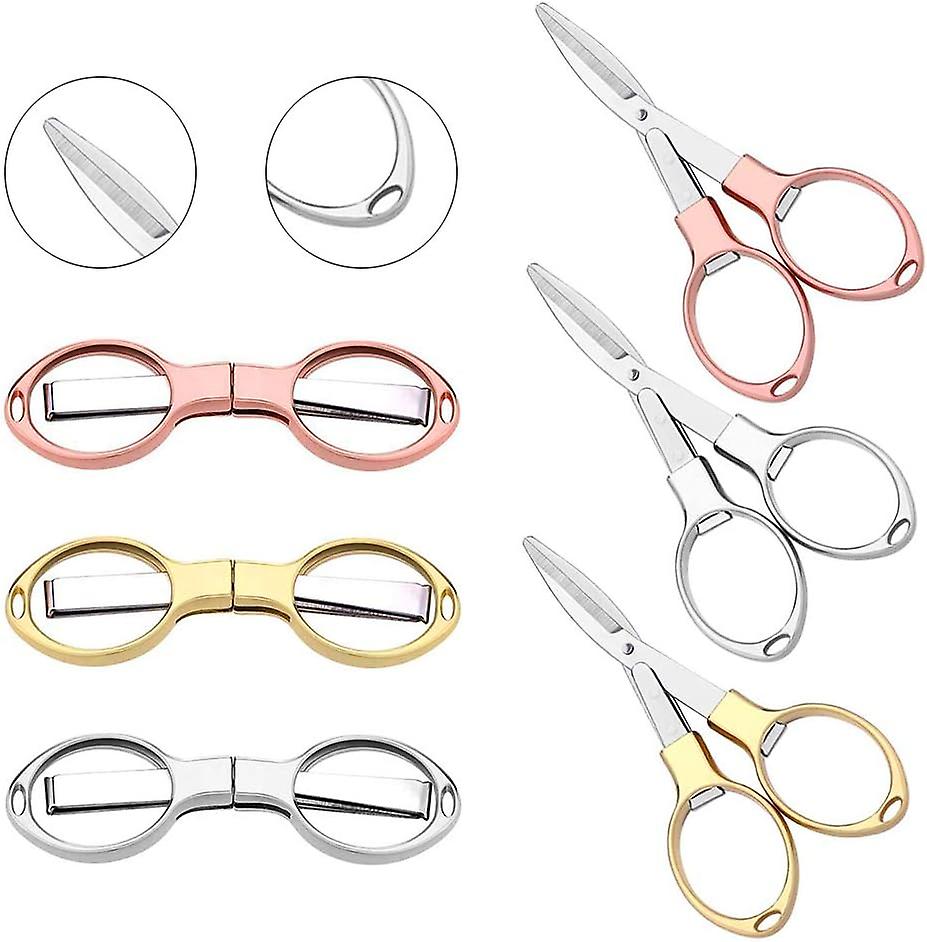 3pcs Folding Scissors, Portable Stainless Steel Travel Scissors ...