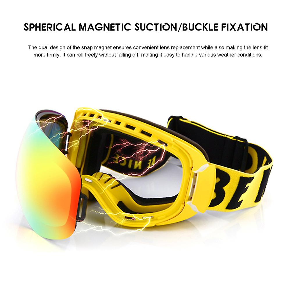 UV Protection Spherical Ski Goggles Comfortable Windproof Snow Goggles ...