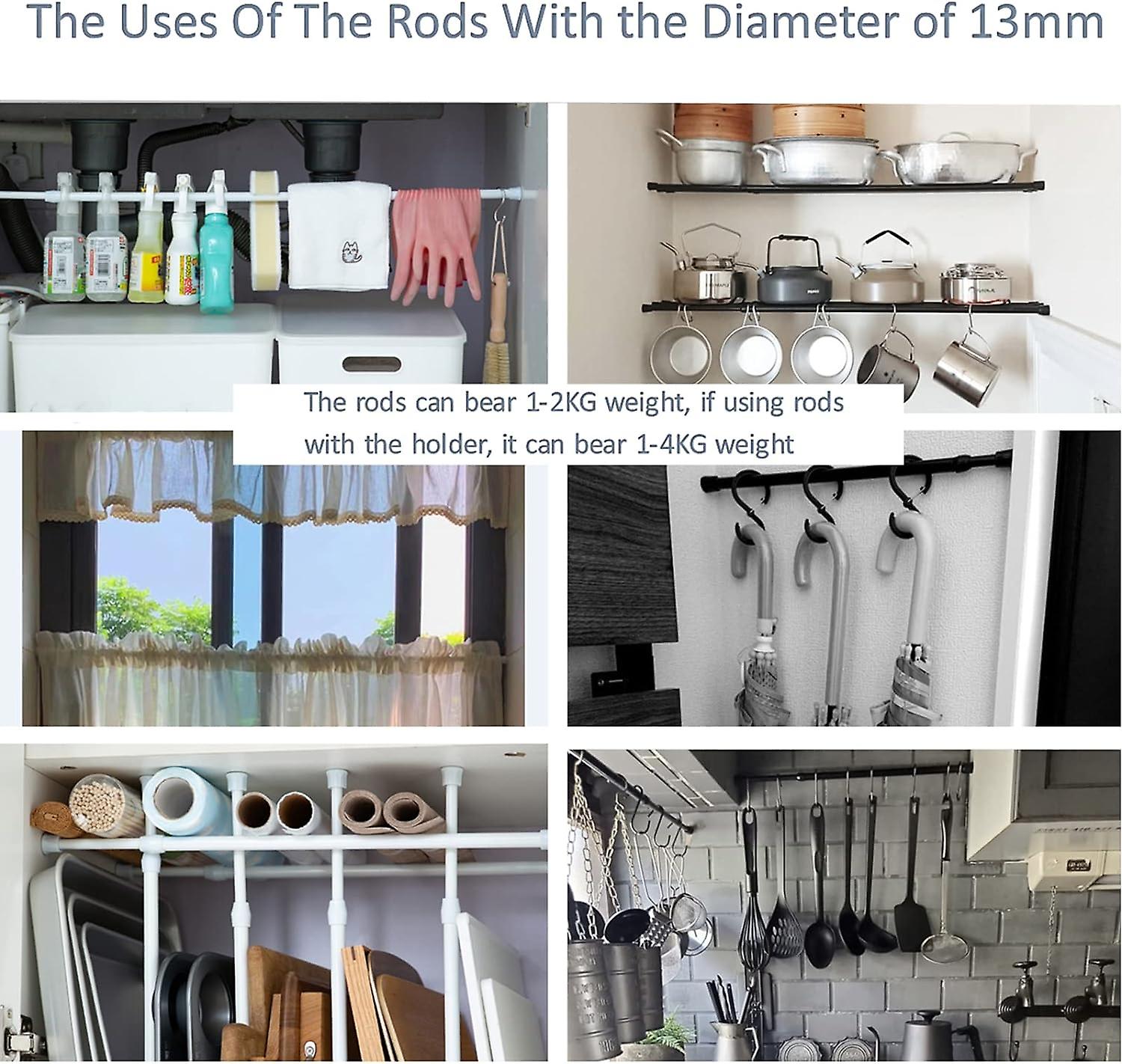 Mesh curtain rod, retractable, easy to use, with spring tension rod ...